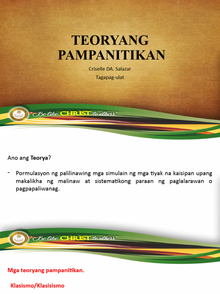 Teoryang Pampanitikan Handout 2 Teoryang Pampanitikan | PPT