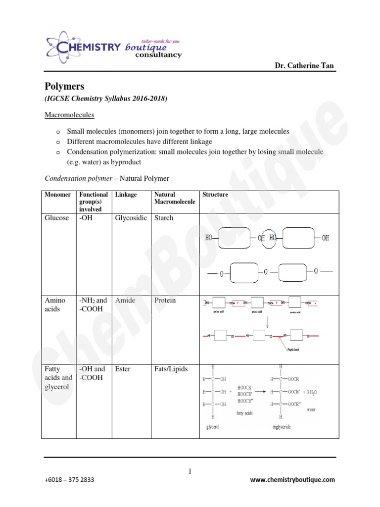 15 Polymer1 Pdf Polymers Macromolecules
