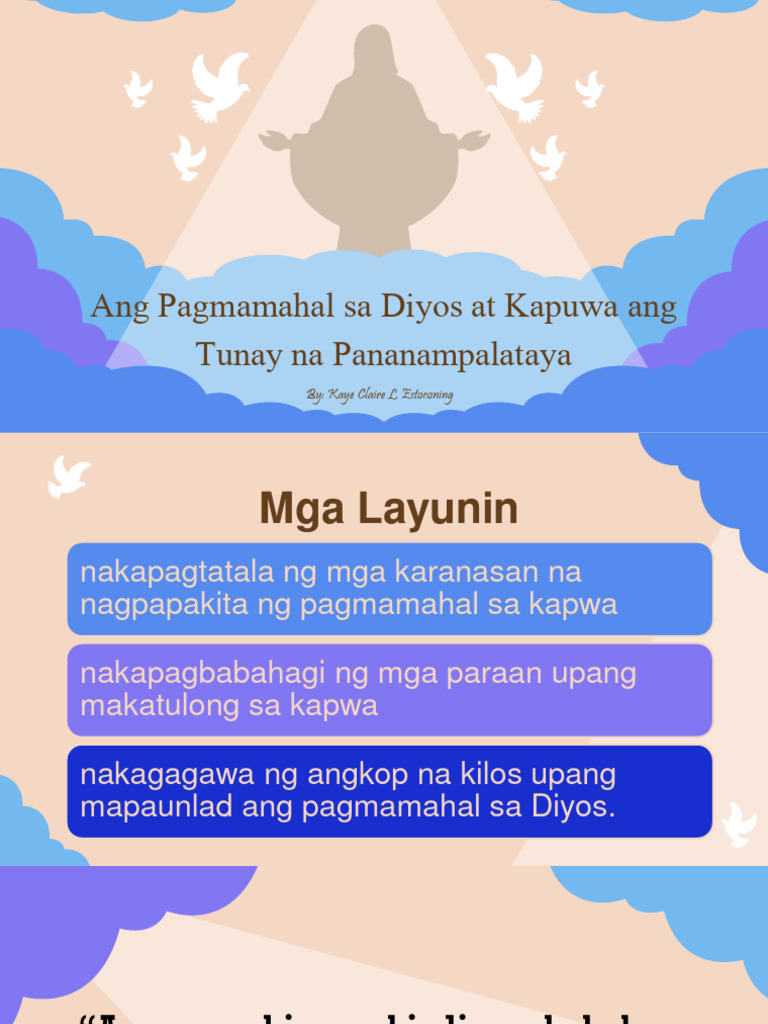 Ang Pagmamahal Sa Diyos at Kapuwa Ang Tunay Na Pananampalataya | PDF