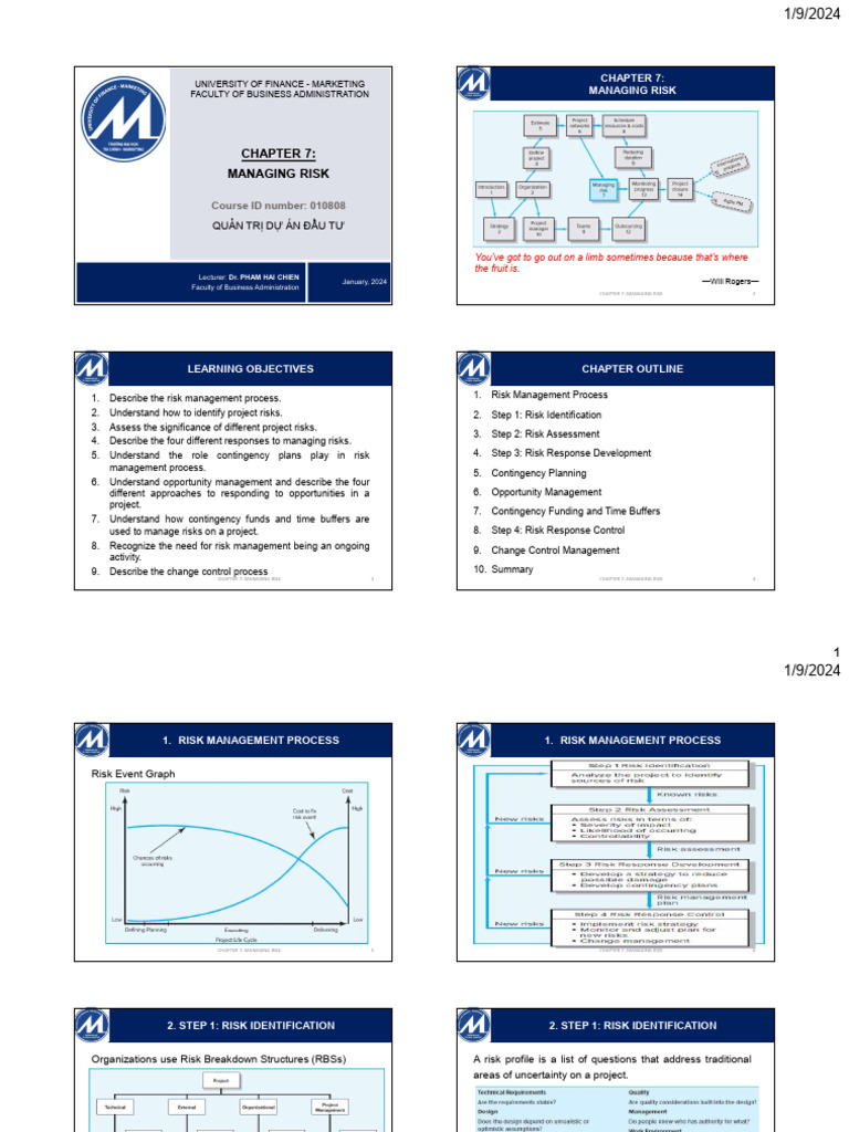 QLDA - Chapter 7-Managing Risk | PDF | Risk Management | Risk
