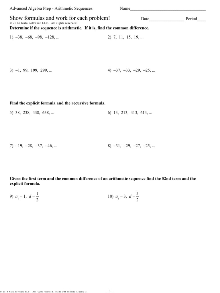 DAY 3 - Arithmetic Sequences Worksheet | Download Free PDF | Mathematics