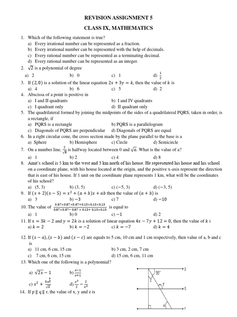 Maths Revision Sheet | PDF | Numbers | Cartesian Coordinate System