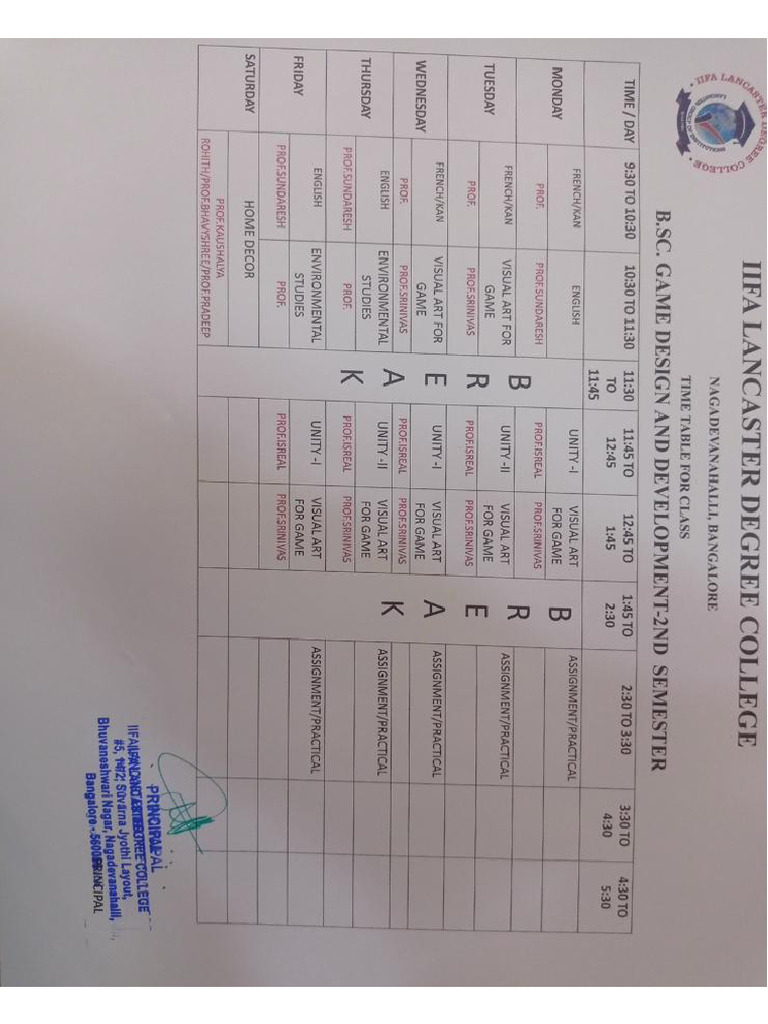 UG-Timetable-EvenSemester (1) - Removed | PDF