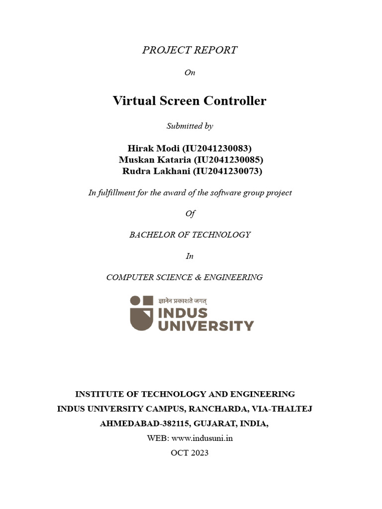 Virtual Screen Controller Report | PDF | Virtualization | Security