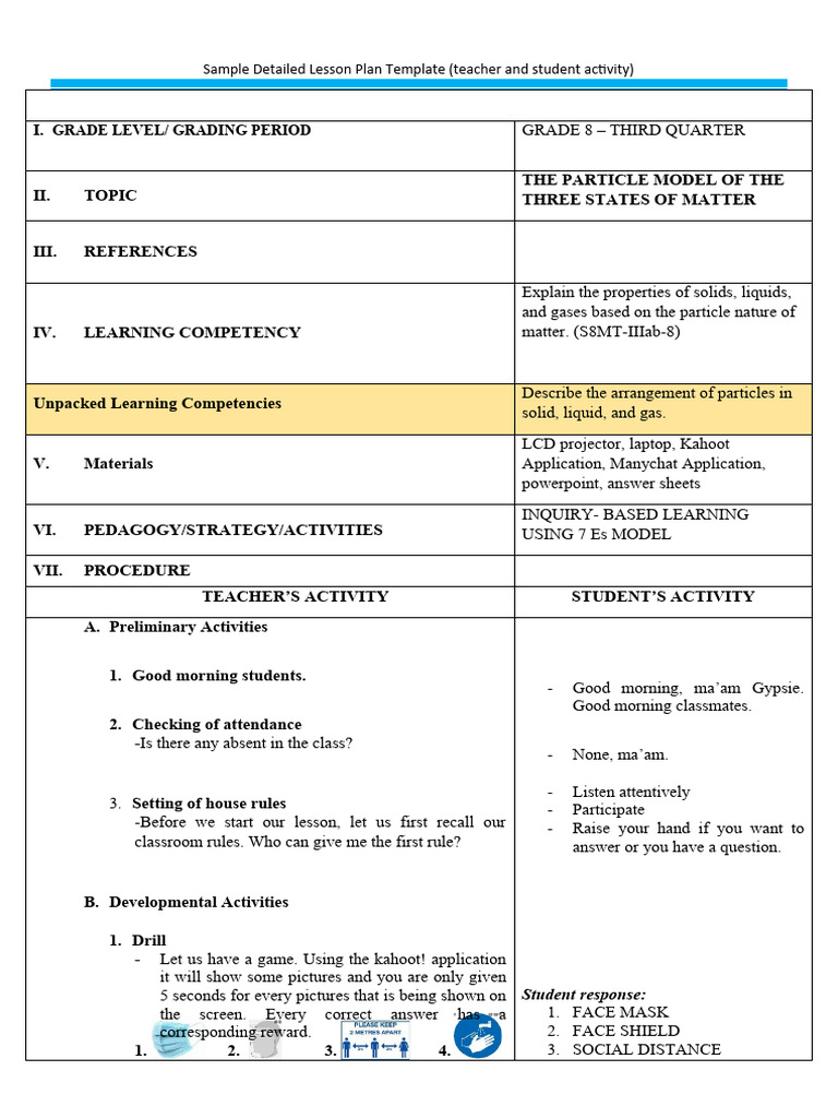 Annotated Lesson Plan Sample | PDF | Gases | Liquids Annotated Lesson Plan Sample | PDF | Gases | Liquids