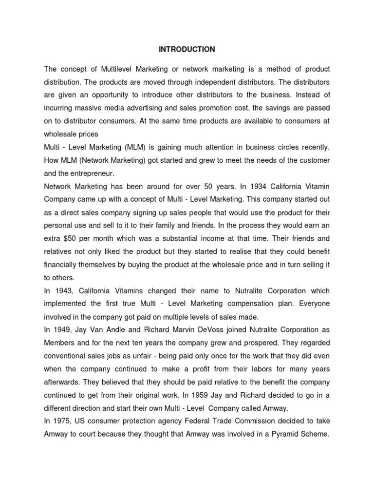 02 Introduction | PDF | Multi Level Marketing | Business Economics 02 Introduction | PDF | Multi Level Marketing | Business Economics