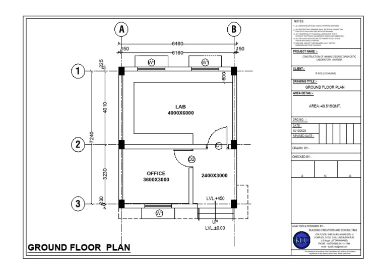 Animal Lab Ground Floor Plan | PDF