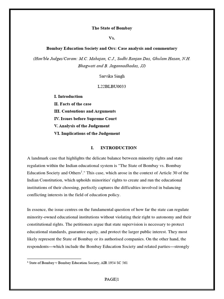 Case commentary 2 | PDF | Minority Group | Constitution