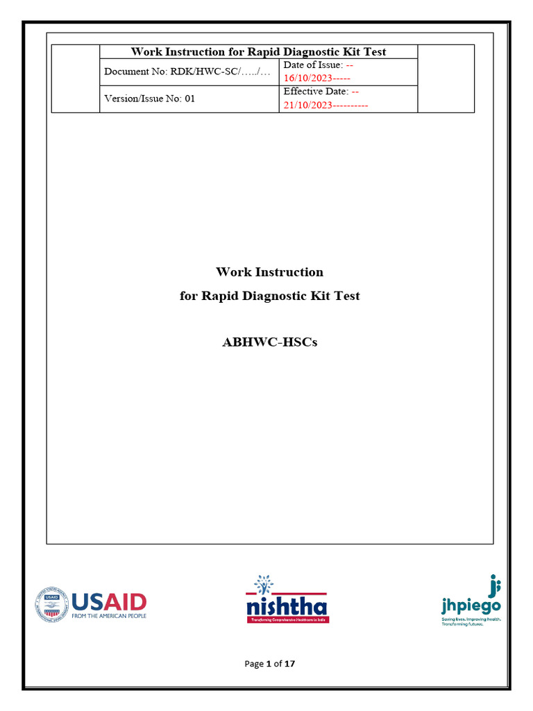 Work Instructioiuns for RDK mungapar | PDF | Causes Of Death | Medicine