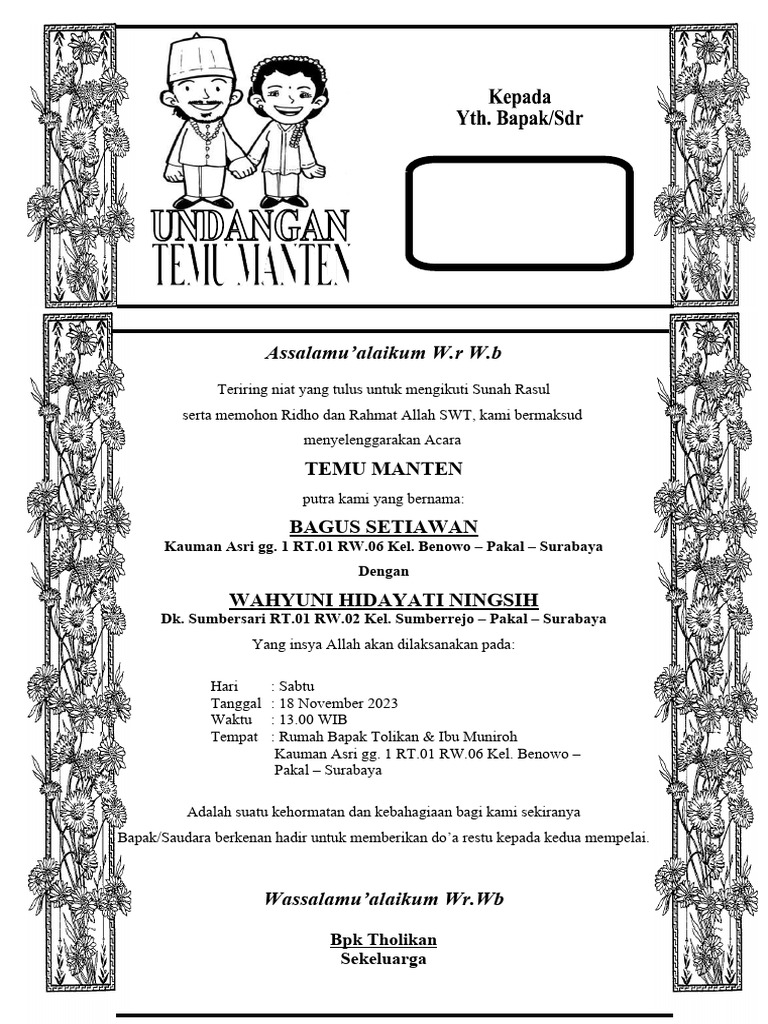 Undangan Temu Manten | PDF