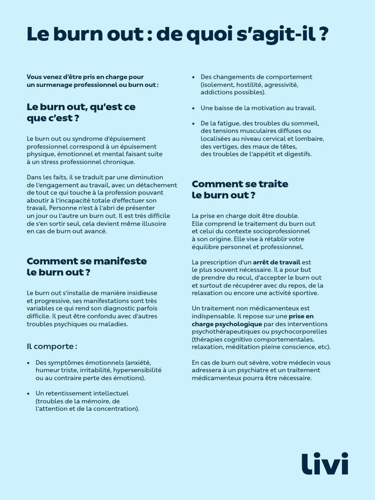 Comprendre le burn-out professionnel | PDF | Syndrome d'épuisement ...