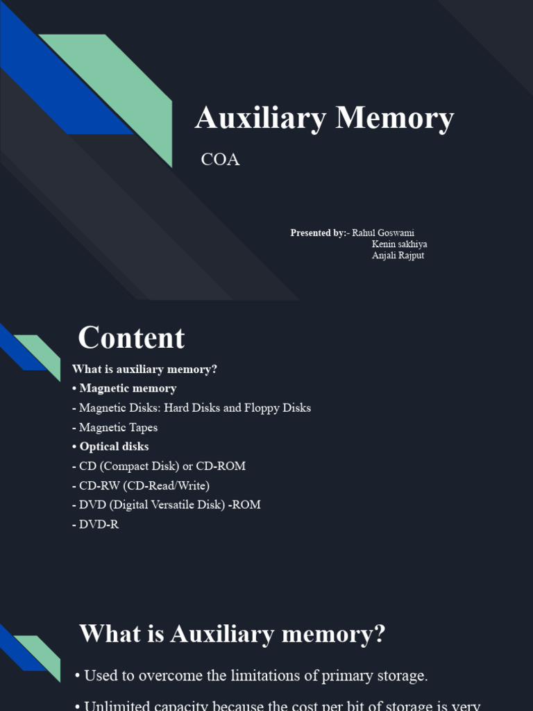Auxiliary Memory | PDF | Floppy Disk | Computer Data Storage