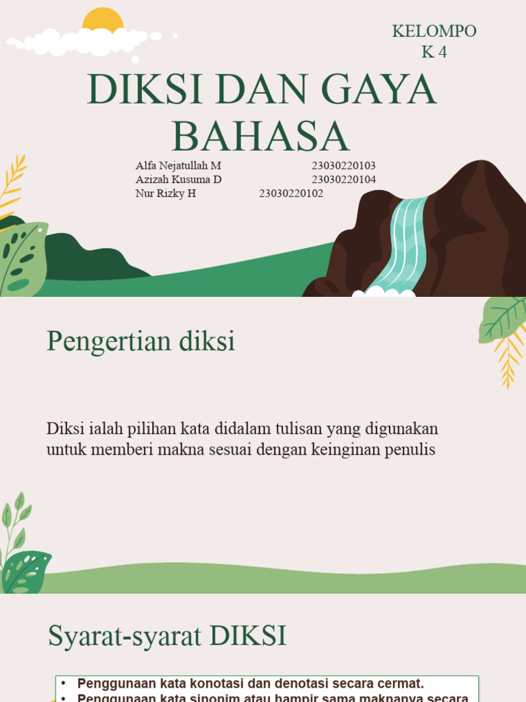 Diksi Dan Gaya Bahasa | PDF