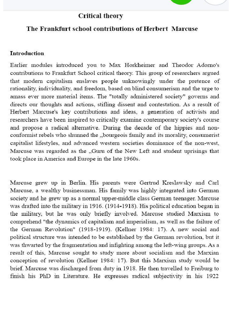 Critical Theory | Download Free PDF | Frankfurt School | Psychoanalysis