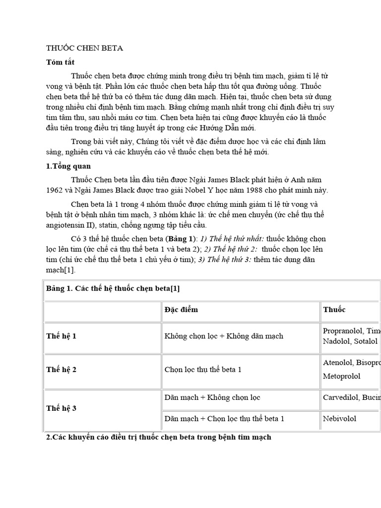 THUỐC CHEN BETA | PDF