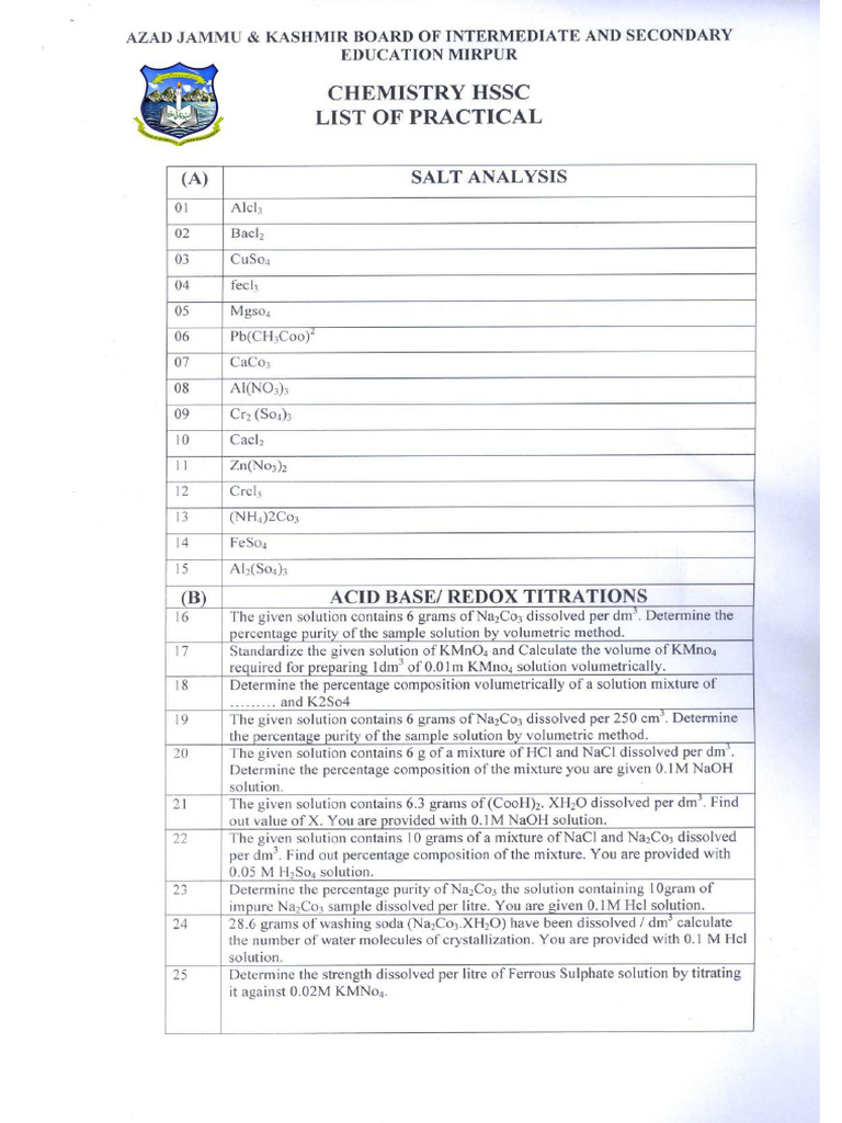 992279chem Pract | PDF