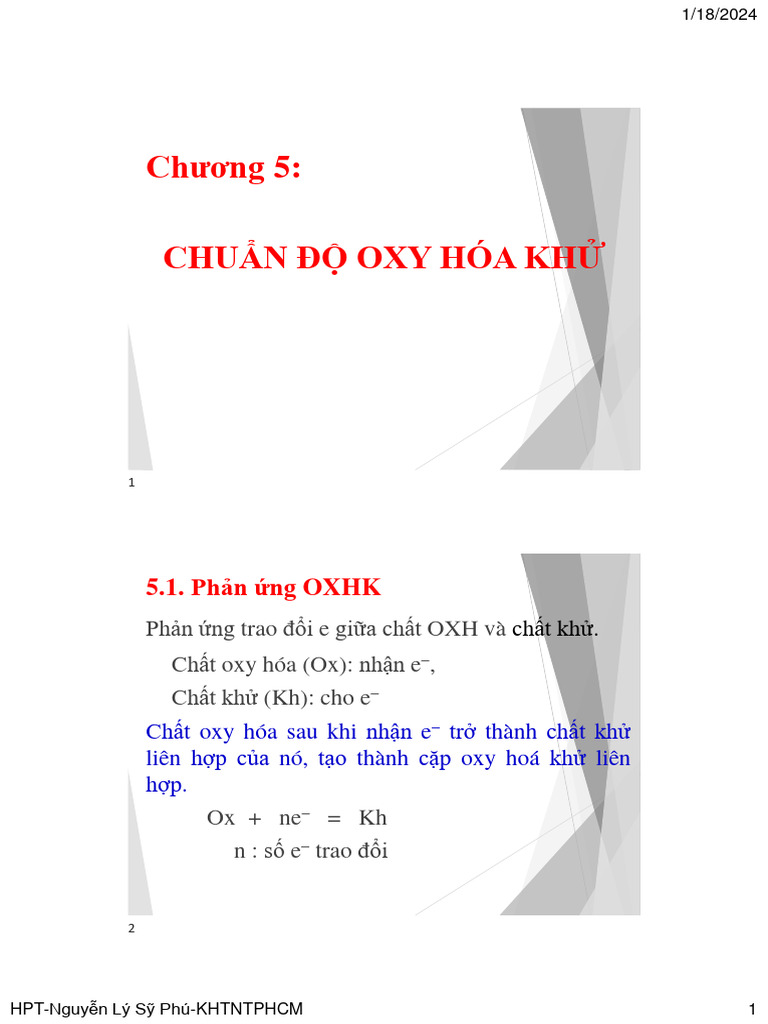 Bai Giang HPT-PTĐL Oxi Hóa KH | PDF