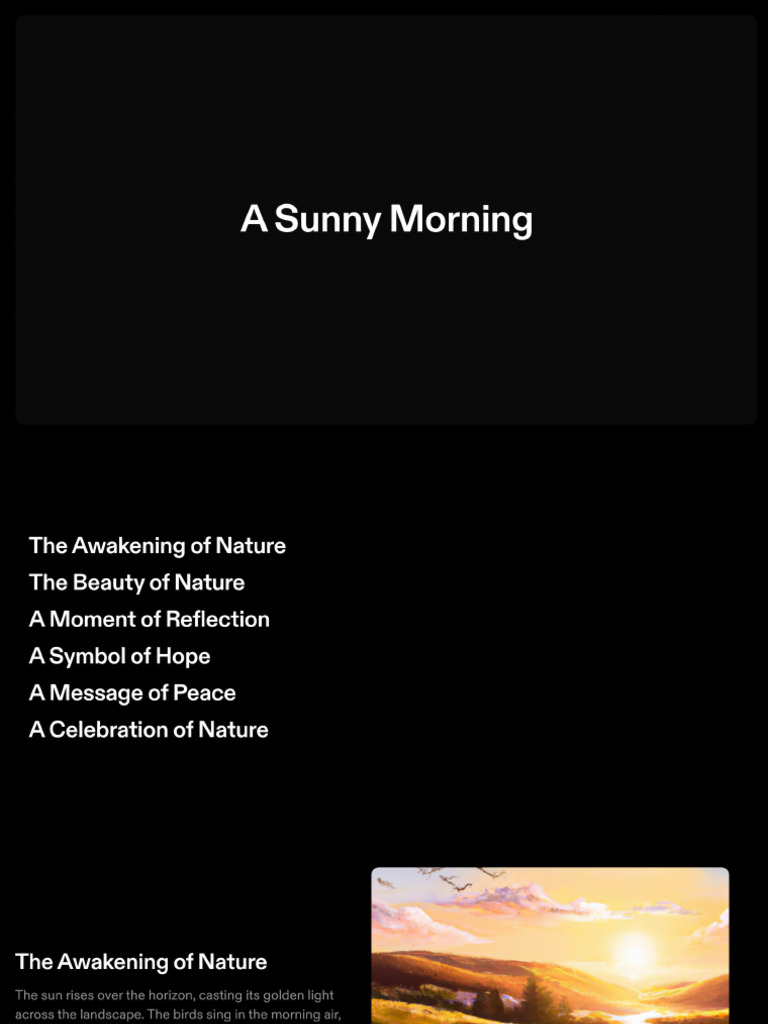 A Sunny Morning | PDF