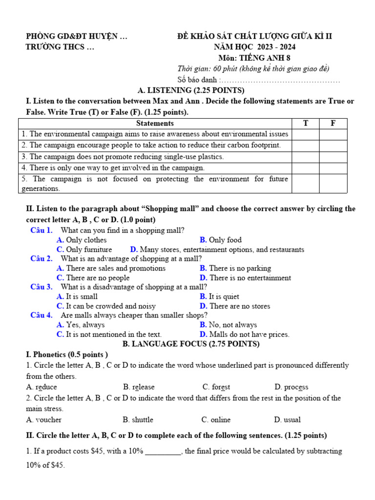 Anh 8 Global ĐỀ - ANH 8 - GK 2 | PDF | Tropical Cyclones | Wound