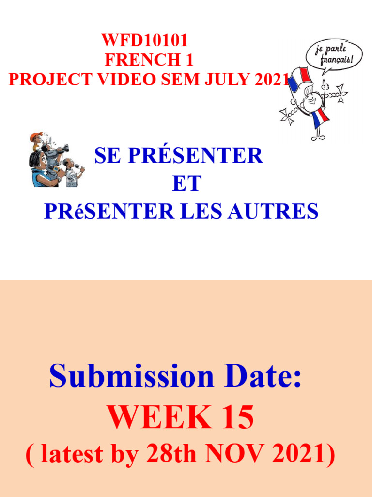 Guideline For French Final Project - Se Presenter | PDF | Grammaire ...