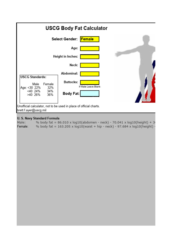 Body Fat Calculator 1.3 | PDF | Adipose Tissue | Waist