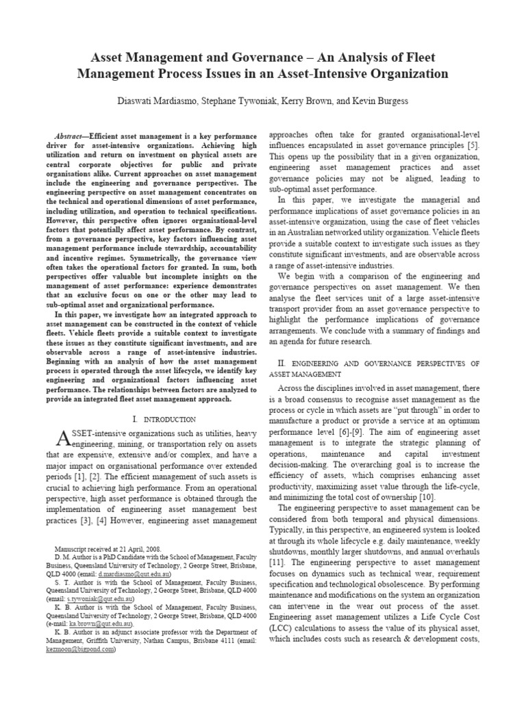 Asset Management and Governance | PDF | Governance | Asset Management