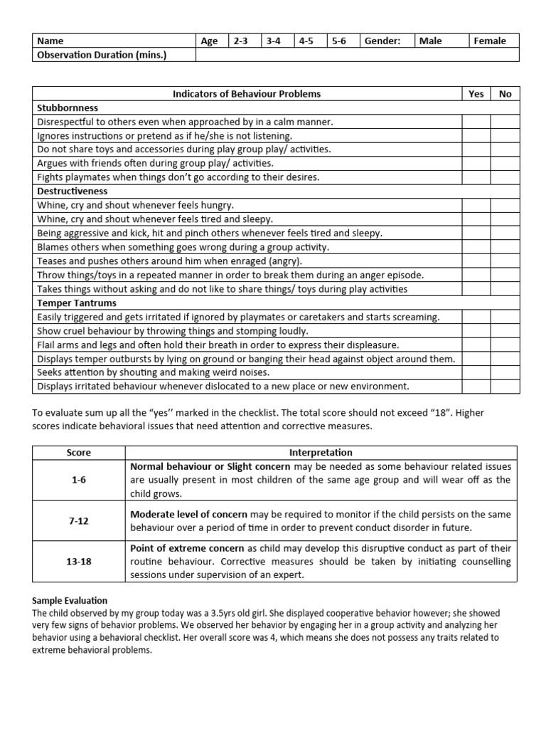 Indicators of Behaviour Problems | PDF | Anger | Behavior