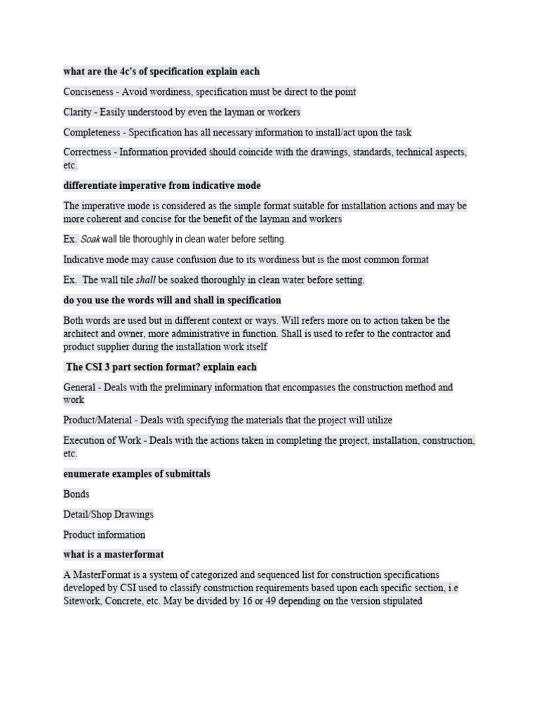 What Are The 4c | PDF | Specification (Technical Standard) | Building ...