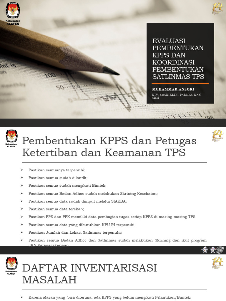 Materi Evaluasi Pembentukan KPPS Dan Koordinasi Pembentukan Satlinmas TPS | PDF