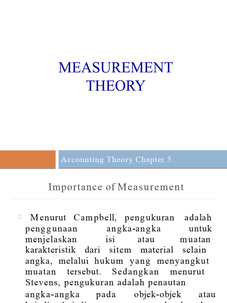 CH 5 Measurement Theory | PDF