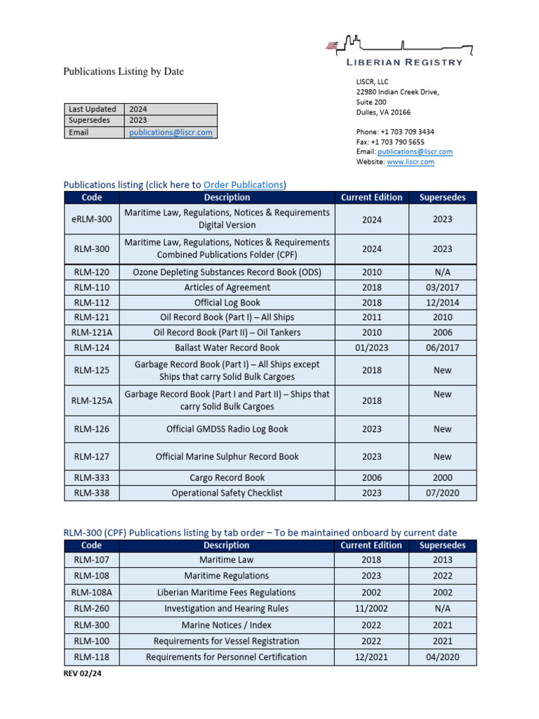 Maritime Publications Update | PDF | Oil Tanker | Freight Transport
