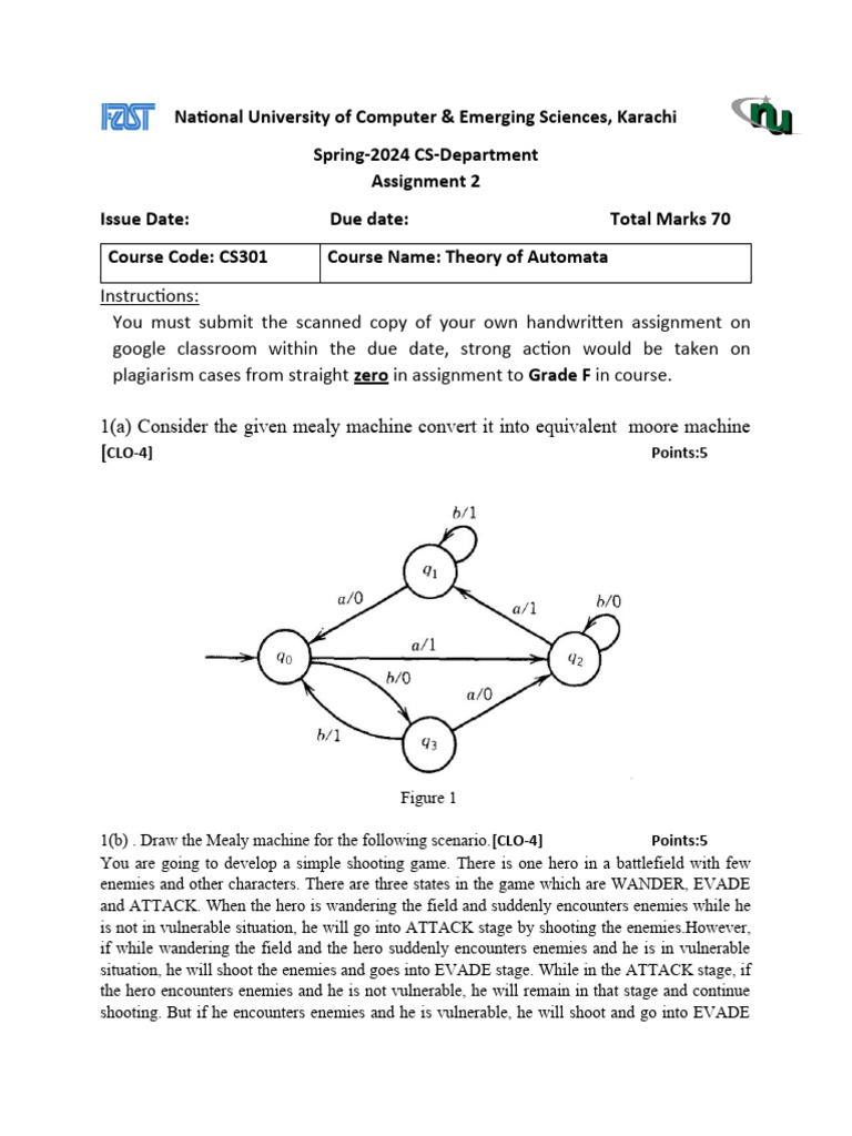 Toa SP24 Assignment 2 | PDF | Theory Of Computation | Models Of Computation