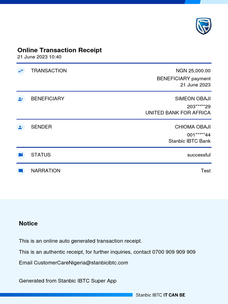 Online Transaction Receipt - June 2023 | PDF
