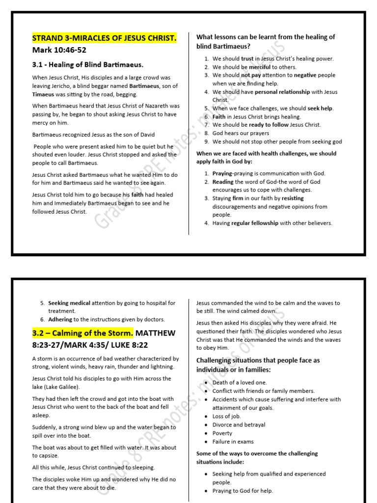 Lessons from Jesus' Miracles | PDF | Jesus | Disciple (Christianity)