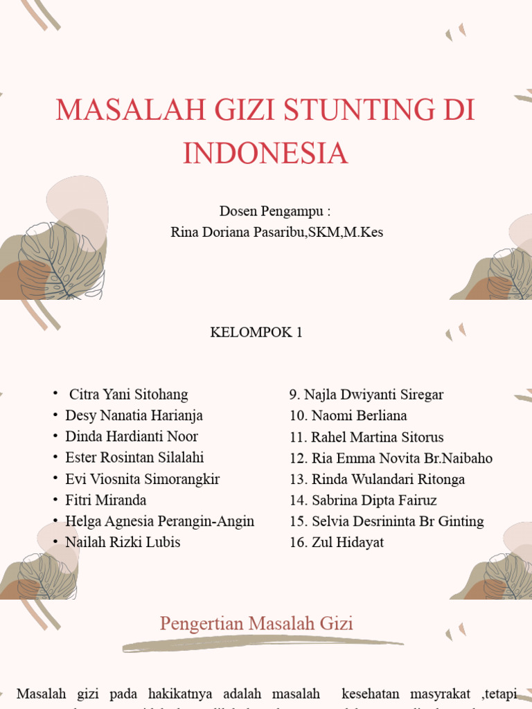 Masalah Gizi Stunting Di Indonesia | PDF