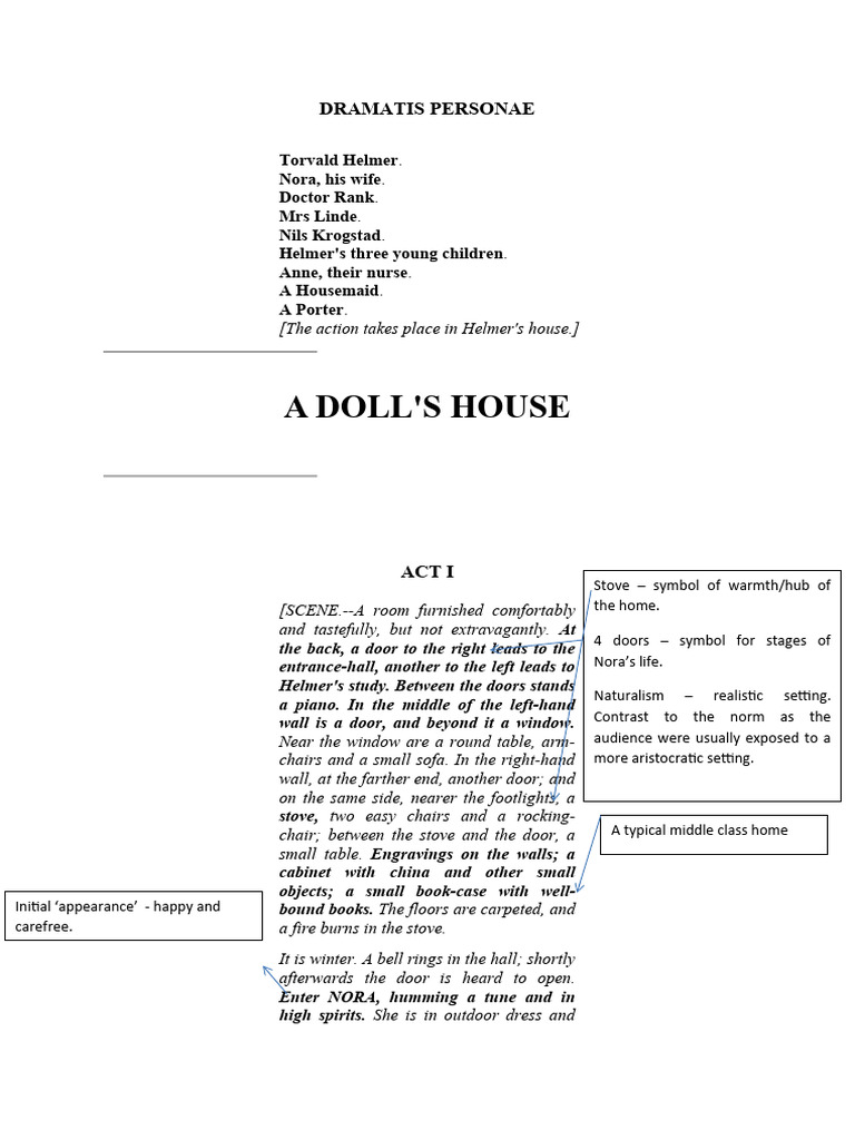 Annotated A Dolls House | PDF | A Doll's House