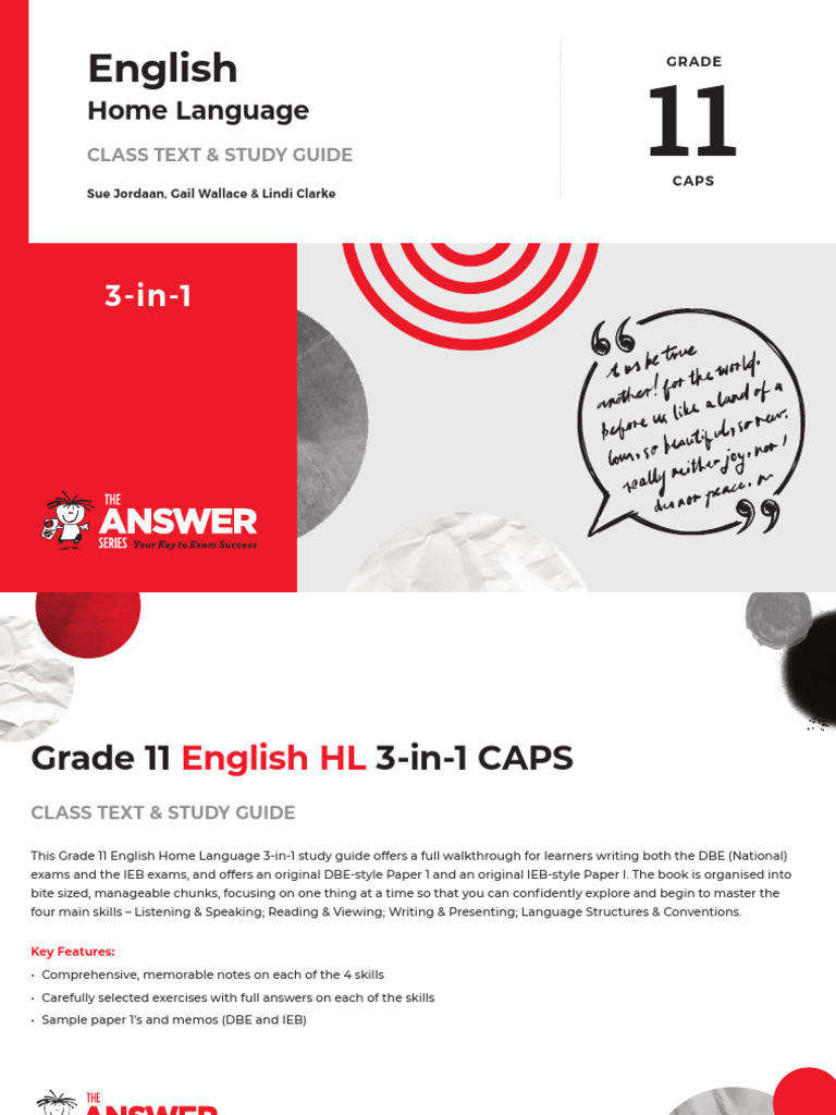 Grade 11 English Home Language Guide | PDF | Body Language | Rhetoric