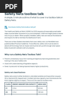 Workplace Complacency Toolbox Talk | PDF | Occupational Safety And ...