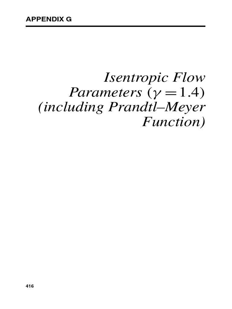 Isentropic and Normal Shock Tables | PDF | Continuum Mechanics