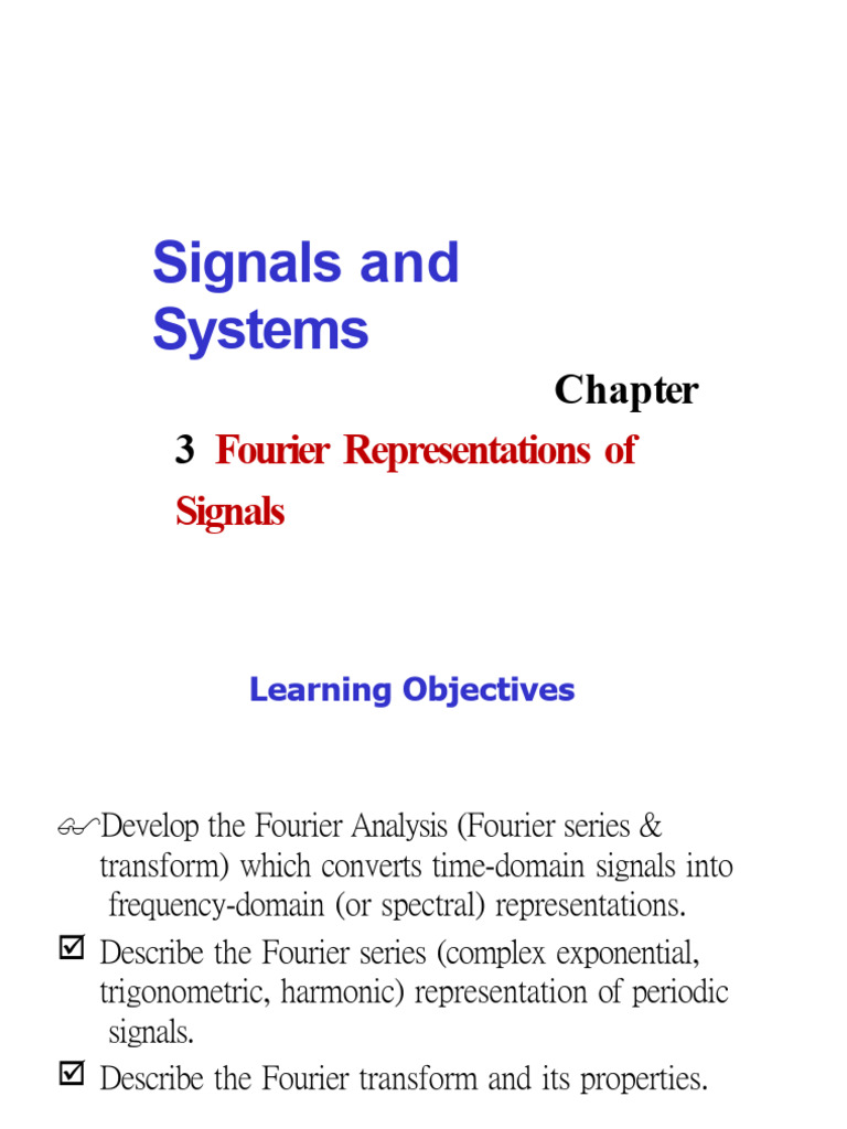 Chapter 3 Fourier Representations of Signals | PDF | Spectral Density | Fourier Transform