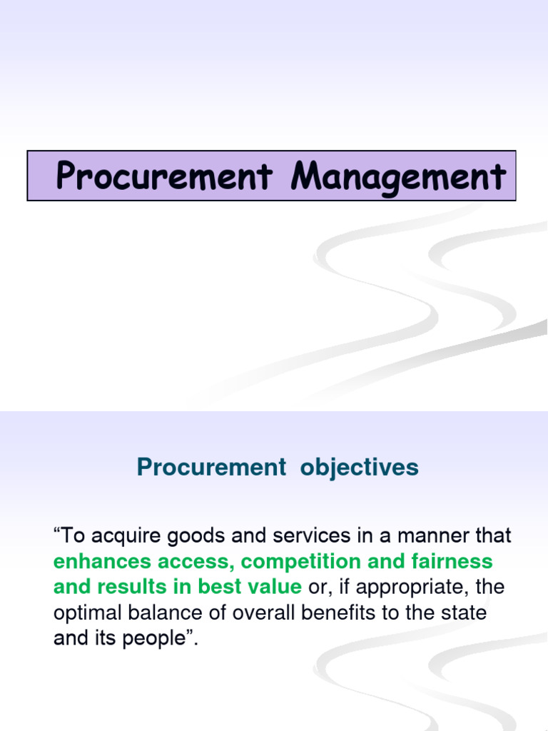 Procurement Management | PDF | Procurement | Prices