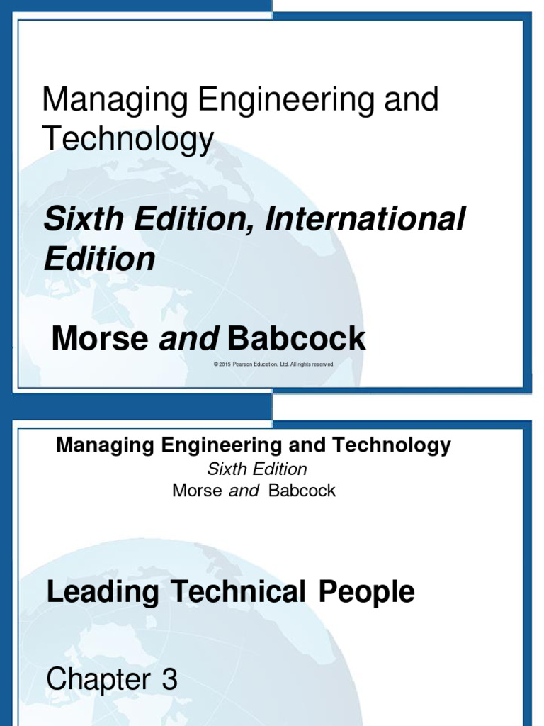 Managing Engineering And Technology Pdf Leadership Self Actualization