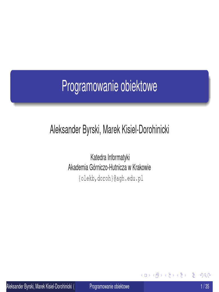 Programowanie Obiektowe | PDF