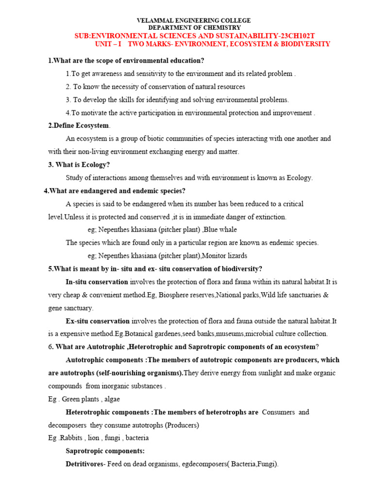 Environmental Science: Ecosystems & Biodiversity | PDF | Food Web ...