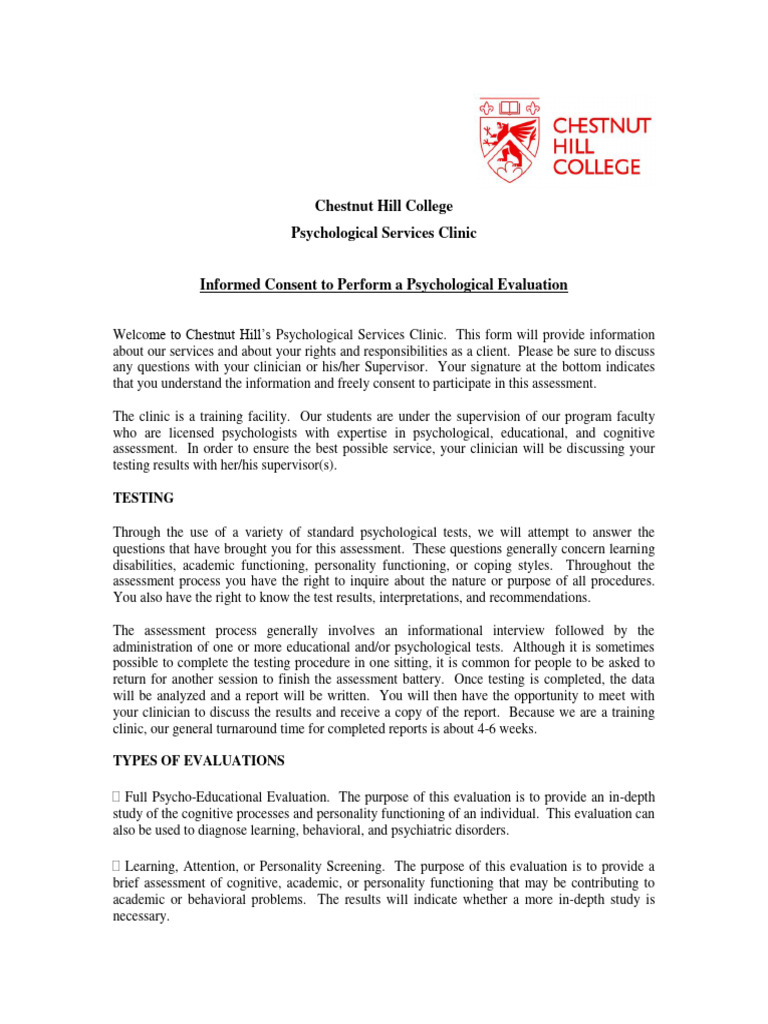 PSC Informed Consent | PDF | Clinical Psychology | Psychology