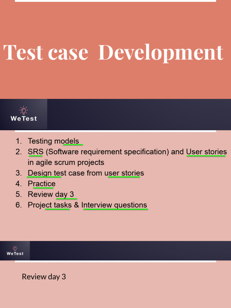 Test Case Development 2nd | PDF | Agile Software Development | Scrum ...