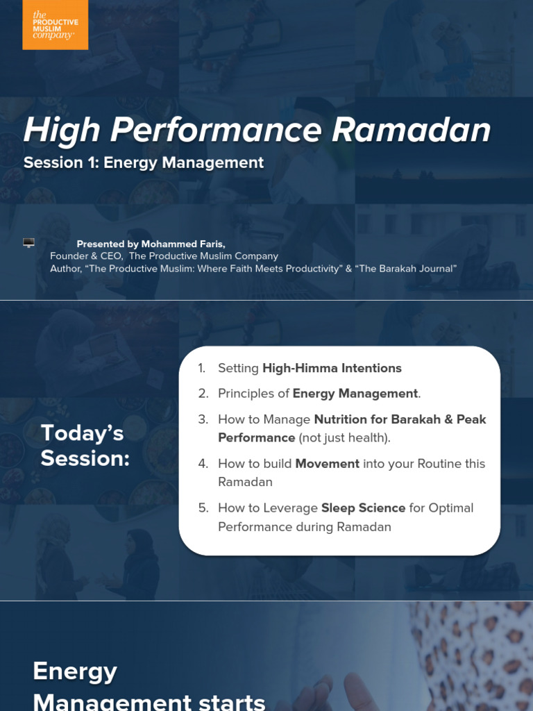 1444 HighPerformanceRamadanSession1 EnergyManagement3 230310 005635 | PDF | Sleep | Determinants ...