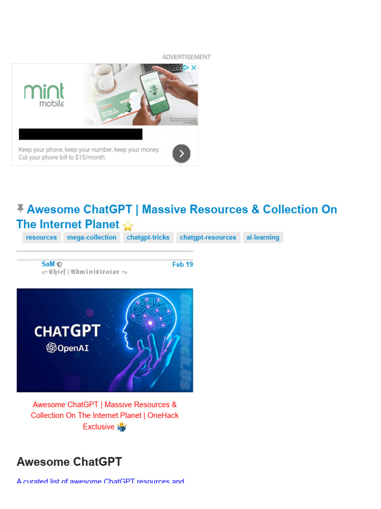 Awesome ChatGPT - Massive Resources & Collection | PDF | Command Line Interface | Software