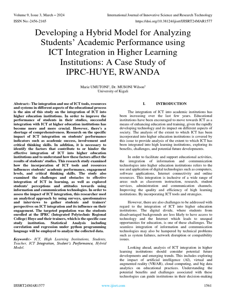 Developing A Hybrid Model For Analyzing Students' Academic Performance ... Developing A Hybrid Model For Analyzing Students' Academic Performance ...