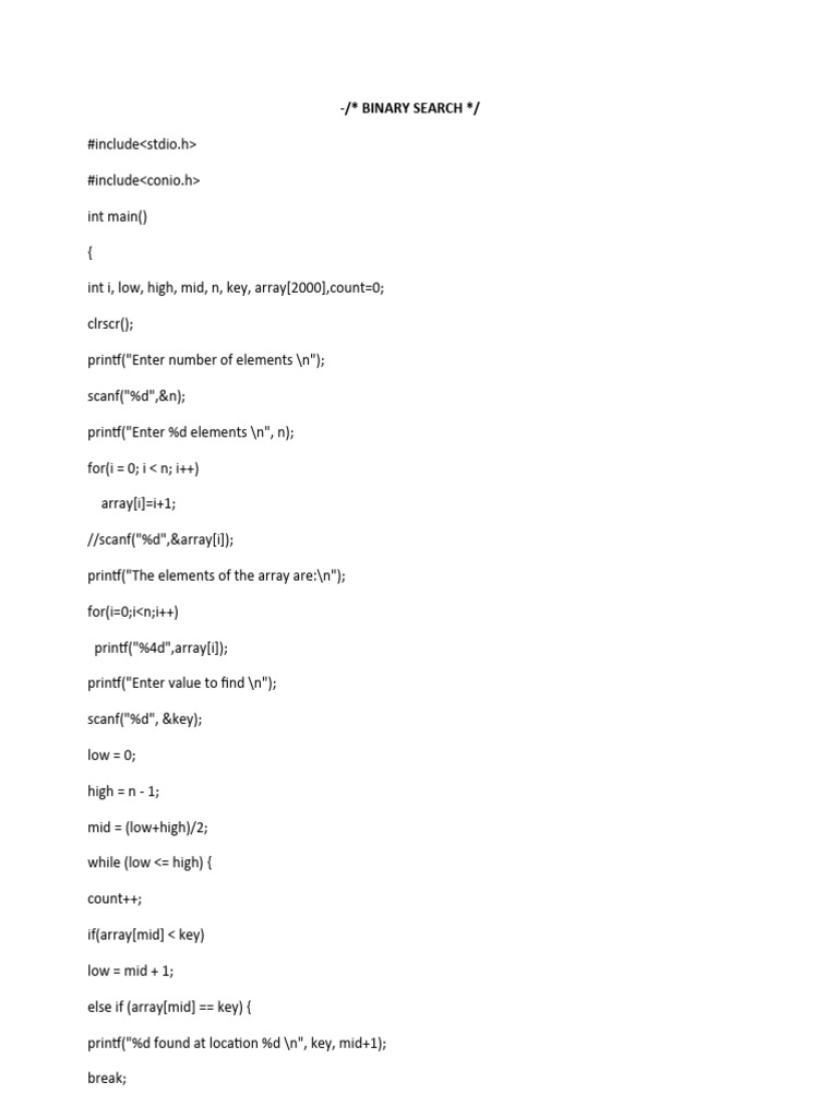 C Programming: Search & Sort Algorithms | PDF | Computer Science | Theoretical Computer Science